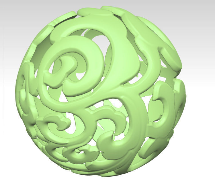 3D drawing of hollow ball in STL hollow bead 3D model 3D printable ...