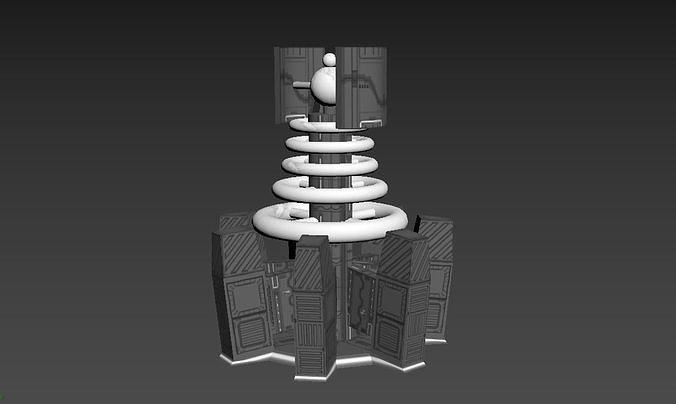 3D model TeslaTower tower with spiral staircase VR / AR / low-poly ...