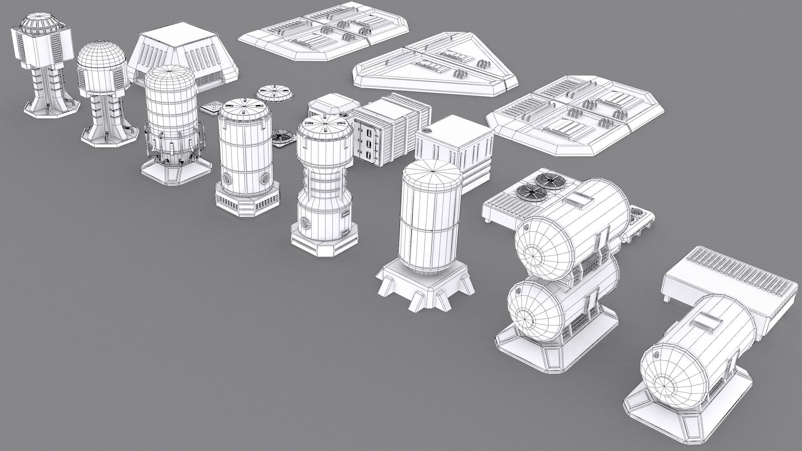 sci fi industrial objects 3D model | CGTrader