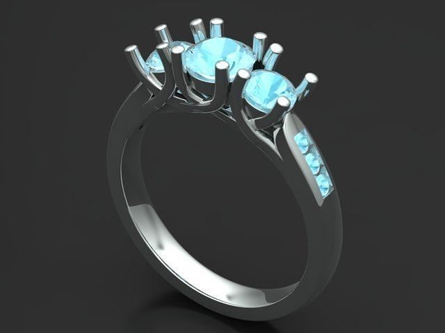 Ring Blue Diamond 3D model | CGTrader