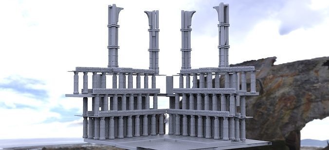 Temple Tall Big pillars 3D model | CGTrader
