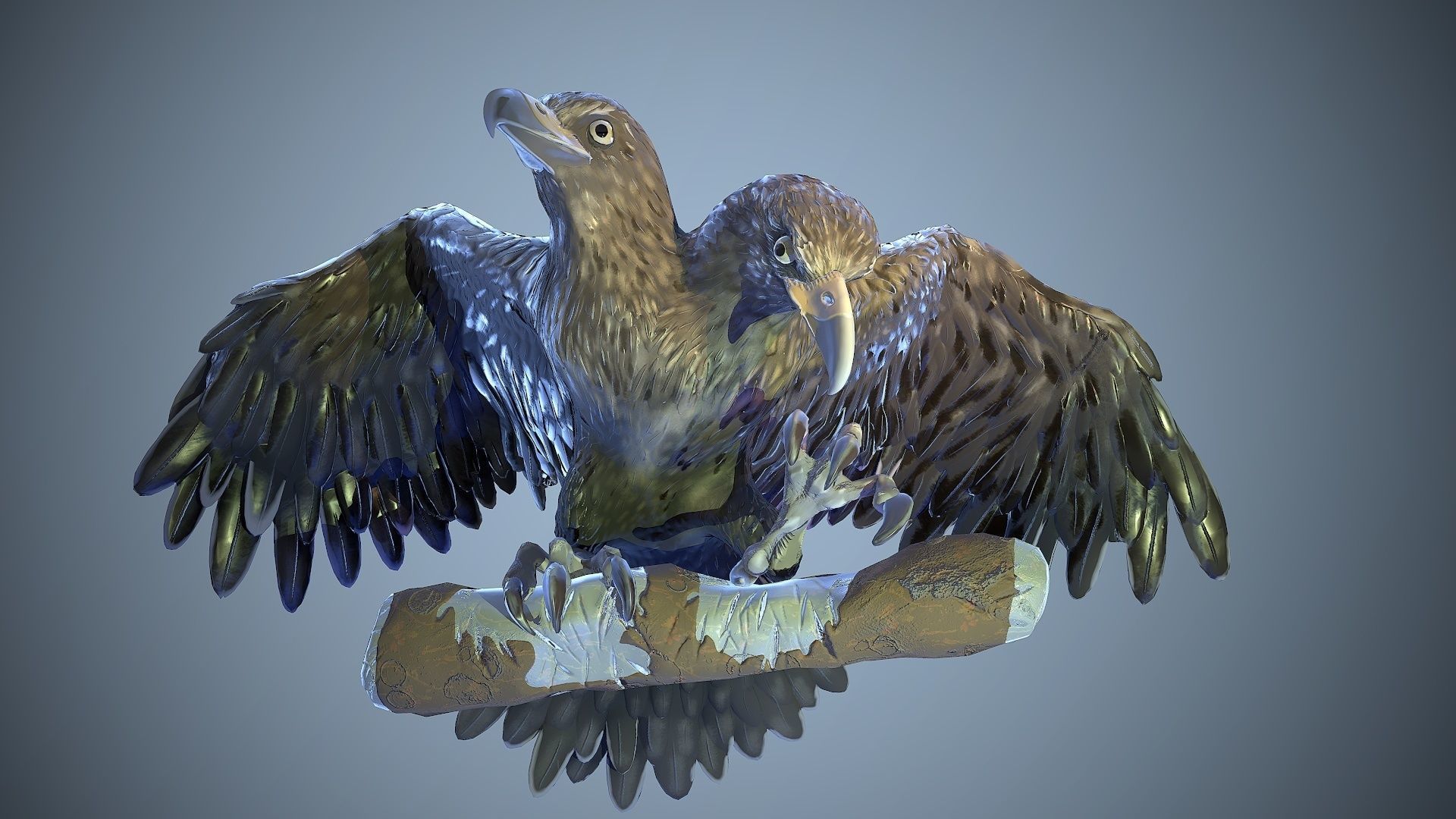 3D model two-headed eagle VR / AR / low-poly | CGTrader