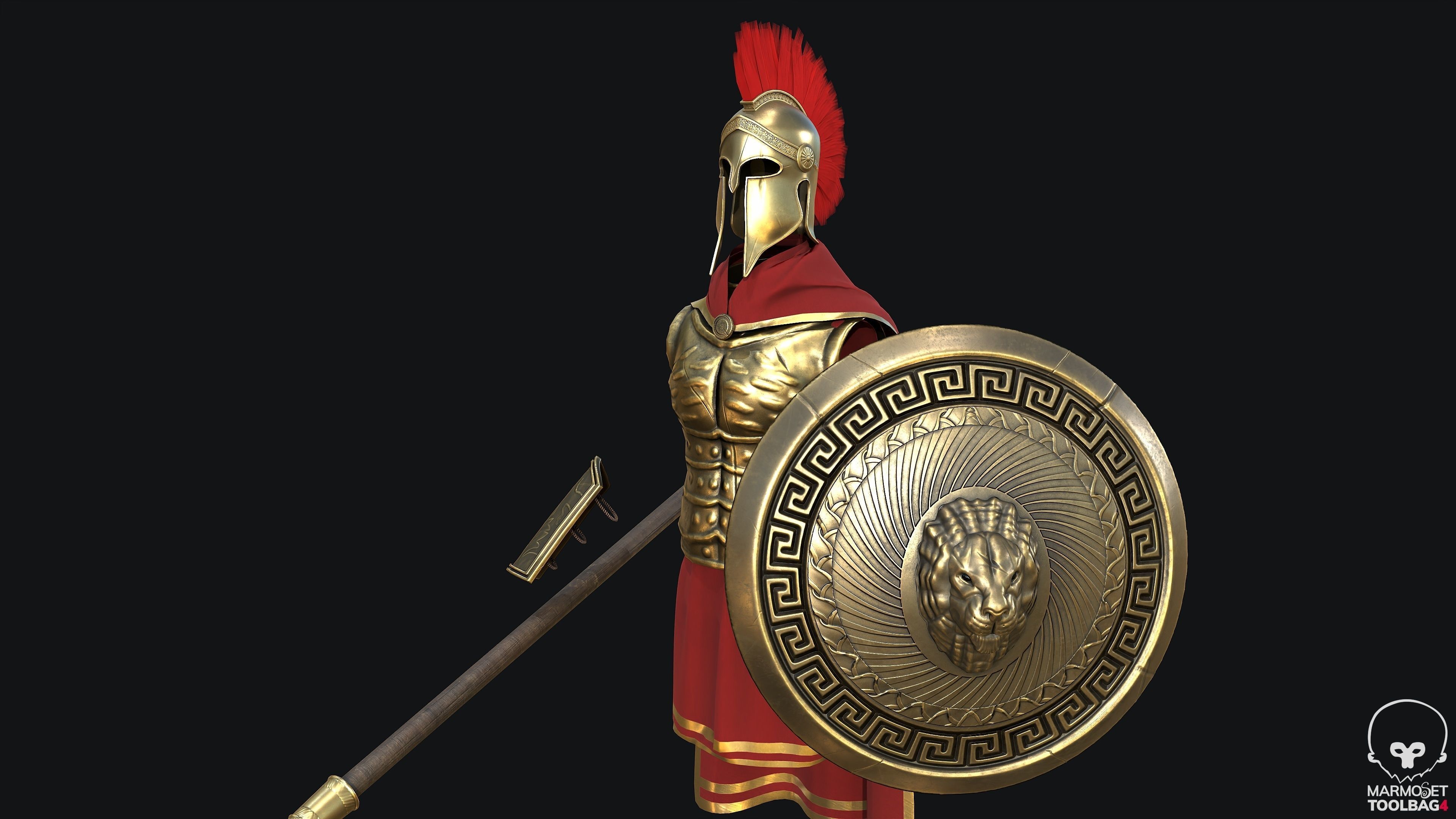 3D model Modular Spartan Full Body Character Dress and Items VR / AR ...