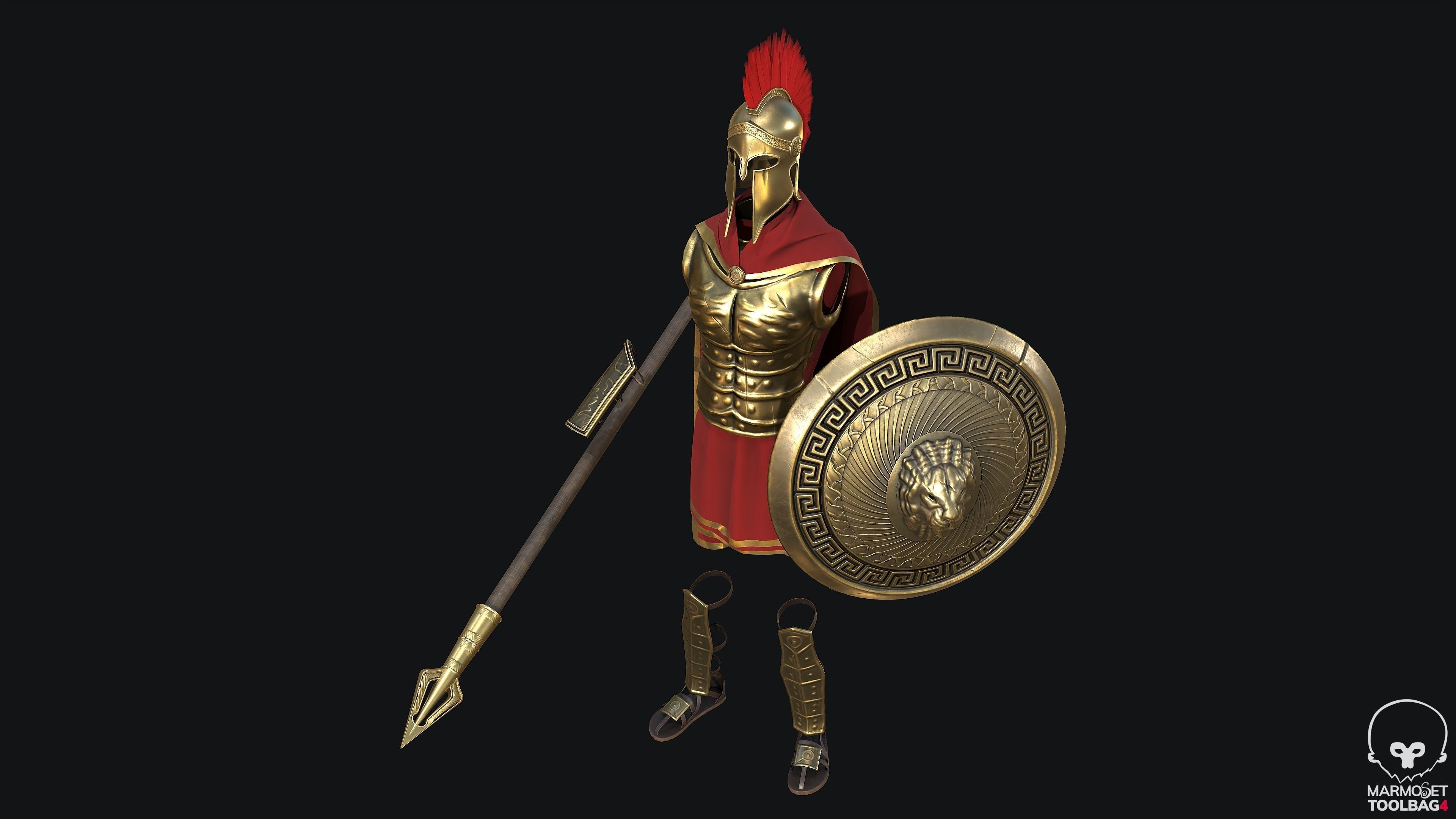 3D model Modular Spartan Full Body Character Dress and Items VR / AR ...