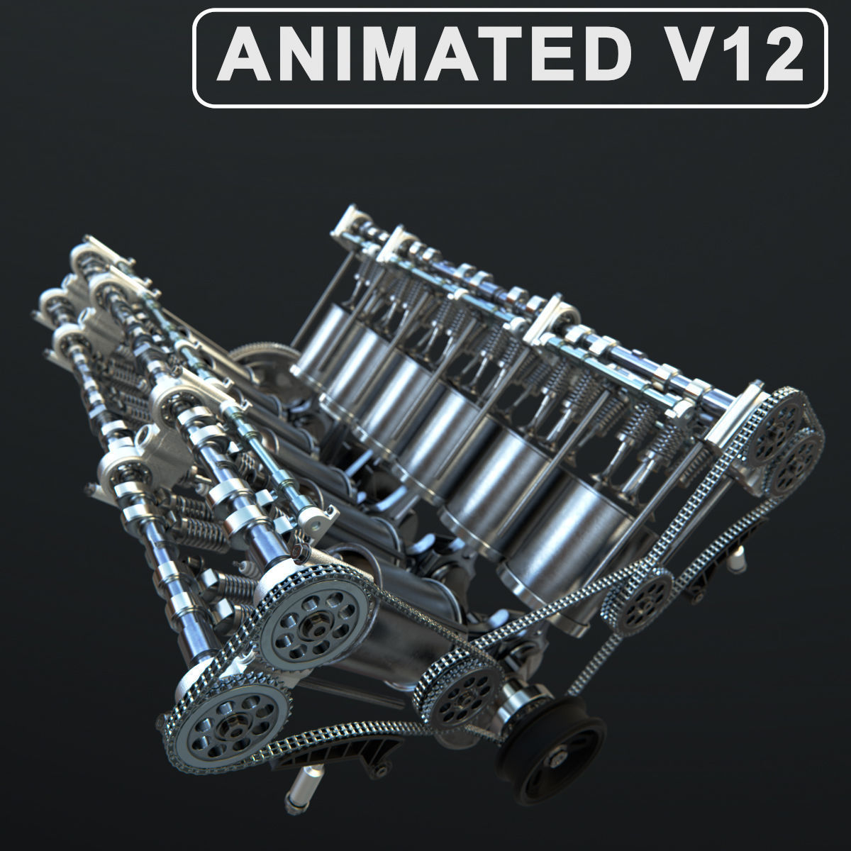 V12 Engine Working Animated 3D model animated rigged | CGTrader