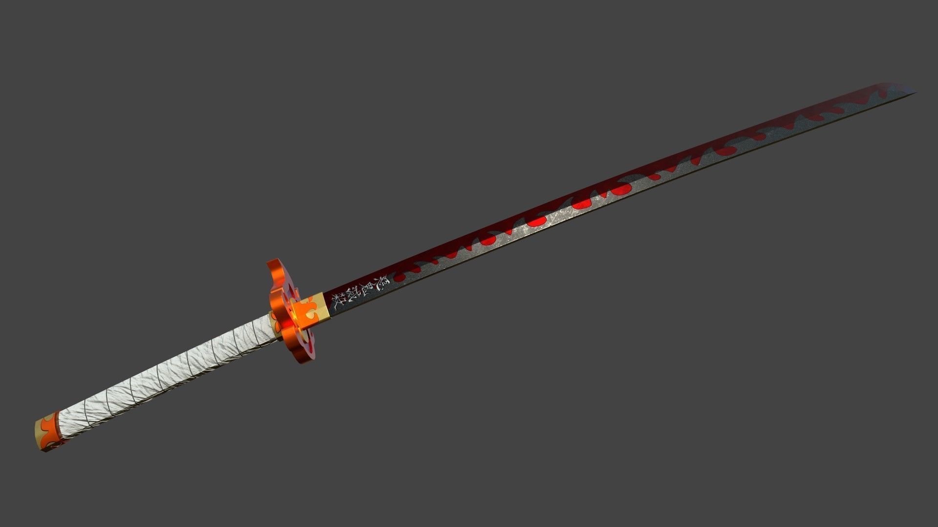 3D model Kyojuro Rengoku Nichirin - Kimetsu no Yaiba - Demon Slayer VR ...