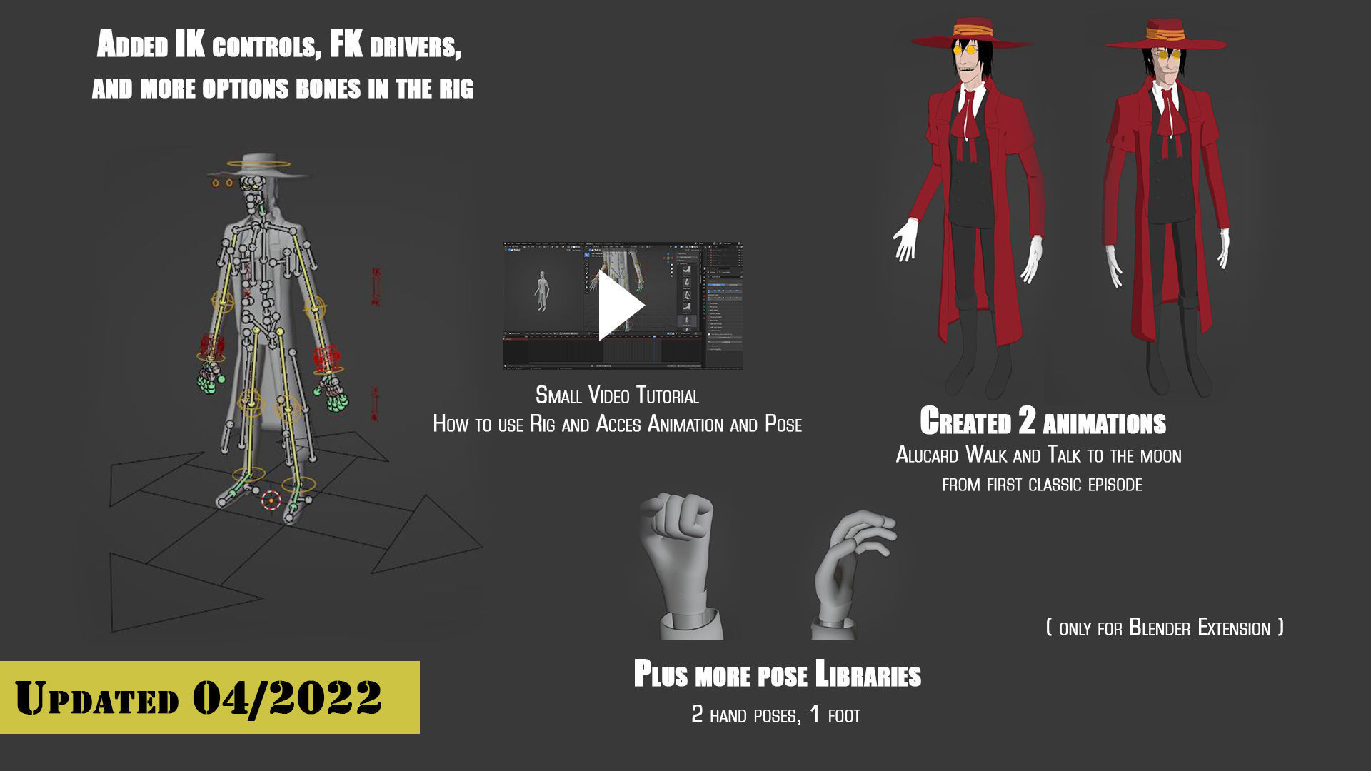 3D model Alucard from Hellsing Anime 3D Rigged VR / AR / low-poly ...