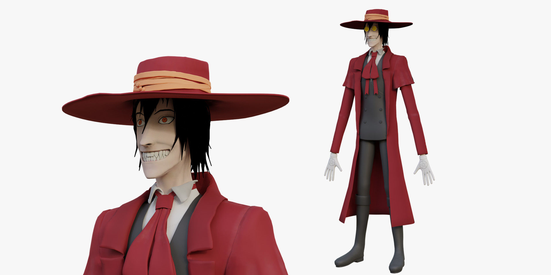 3D model Alucard from Hellsing Anime 3D Rigged VR / AR / low-poly ...
