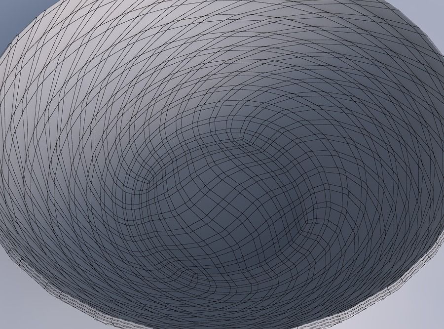 Bowl wide with distorted and twisted grid plates 3D model 3D printable ...