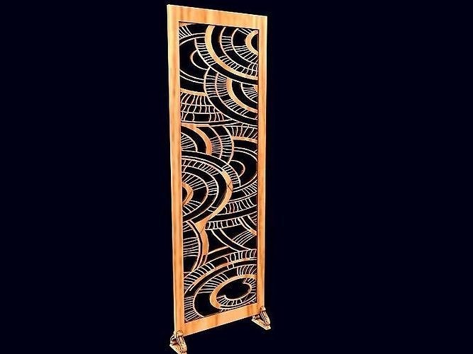 SEPERATOR SET wooden screen with abstract design 3D model | CGTrader