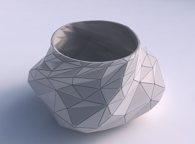 Bowl twisted elipse with random triangle plates 3D model 3D printable ...
