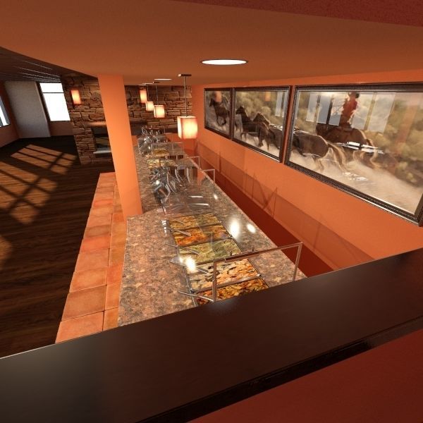 Restaurant Buffet Scene 3D model | CGTrader