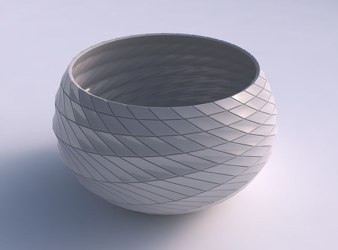 Bowl spheric twisted with distorted and twisted grid plates 3D model 3D ...