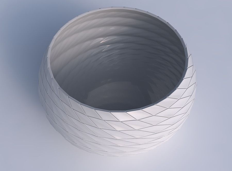 Bowl spheric twisted with distorted and twisted grid plates 3D model 3D ...
