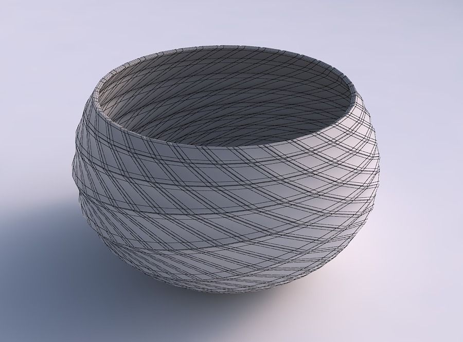Bowl spheric twisted with distorted and twisted grid plates 3D model 3D ...