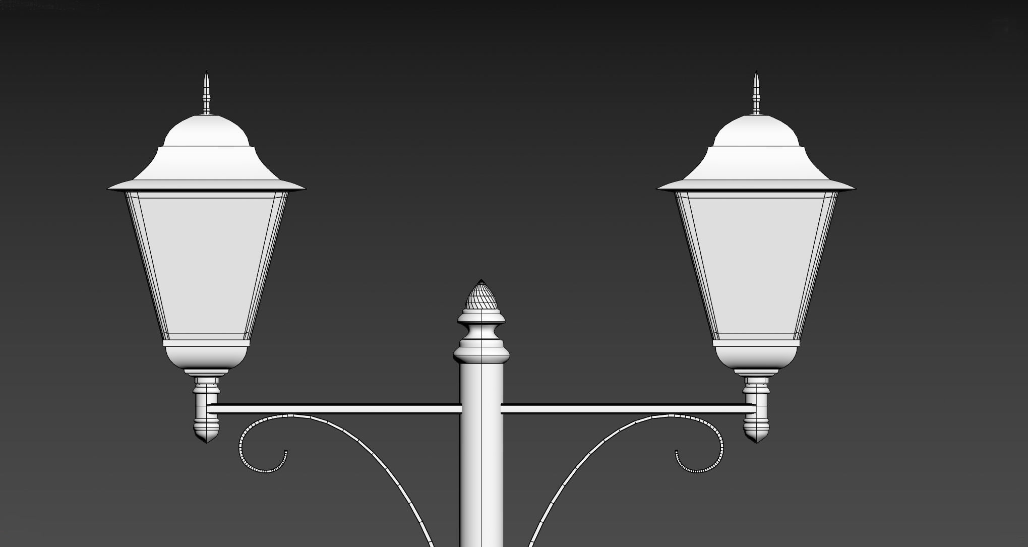 lamppost two street lamps free 3D model | CGTrader