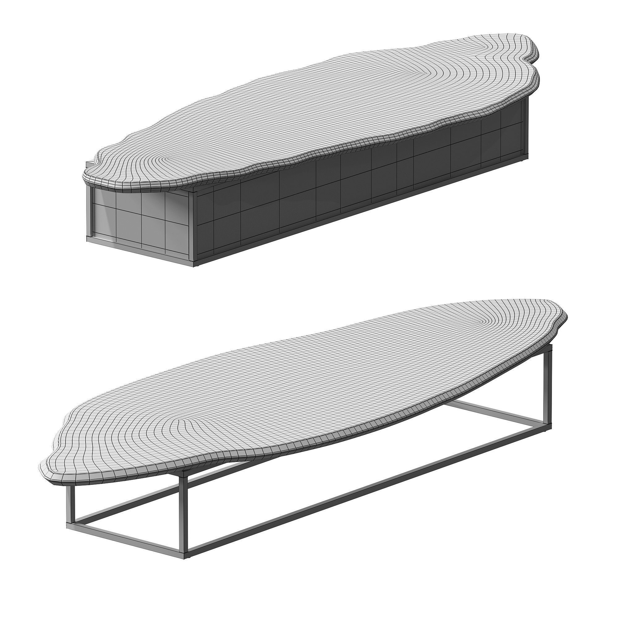 Slab tables with welded seams - 2 models 3D model | CGTrader