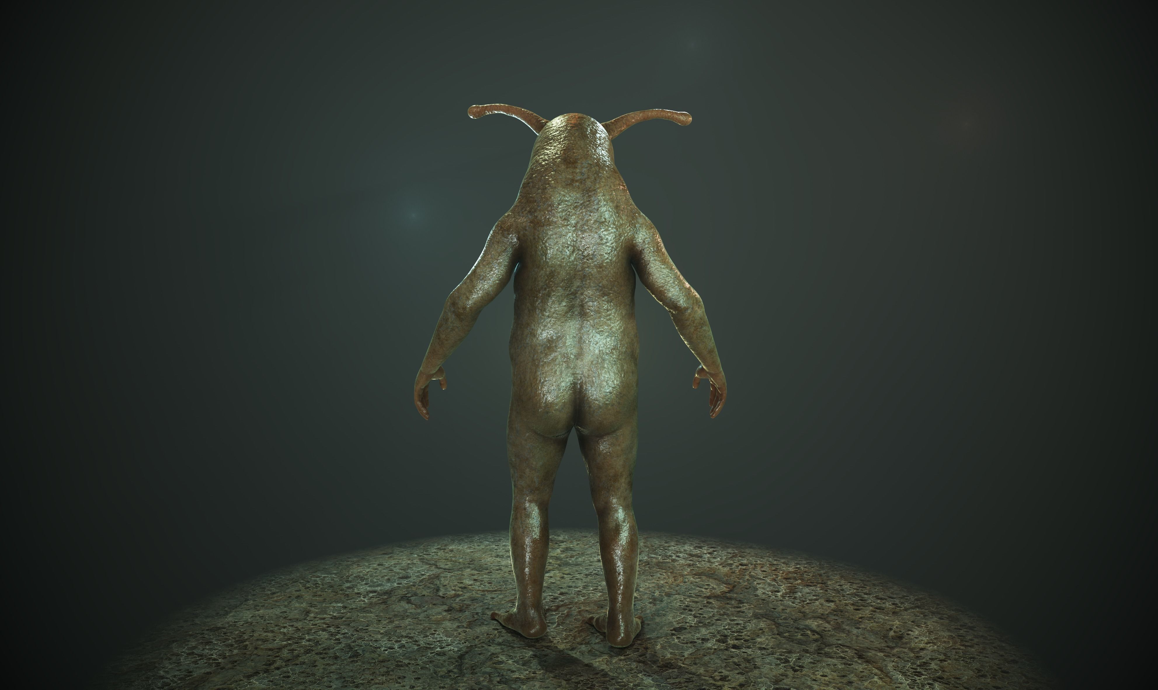 3D model Slugman alien creature on rock VR / AR / low-poly rigged ...