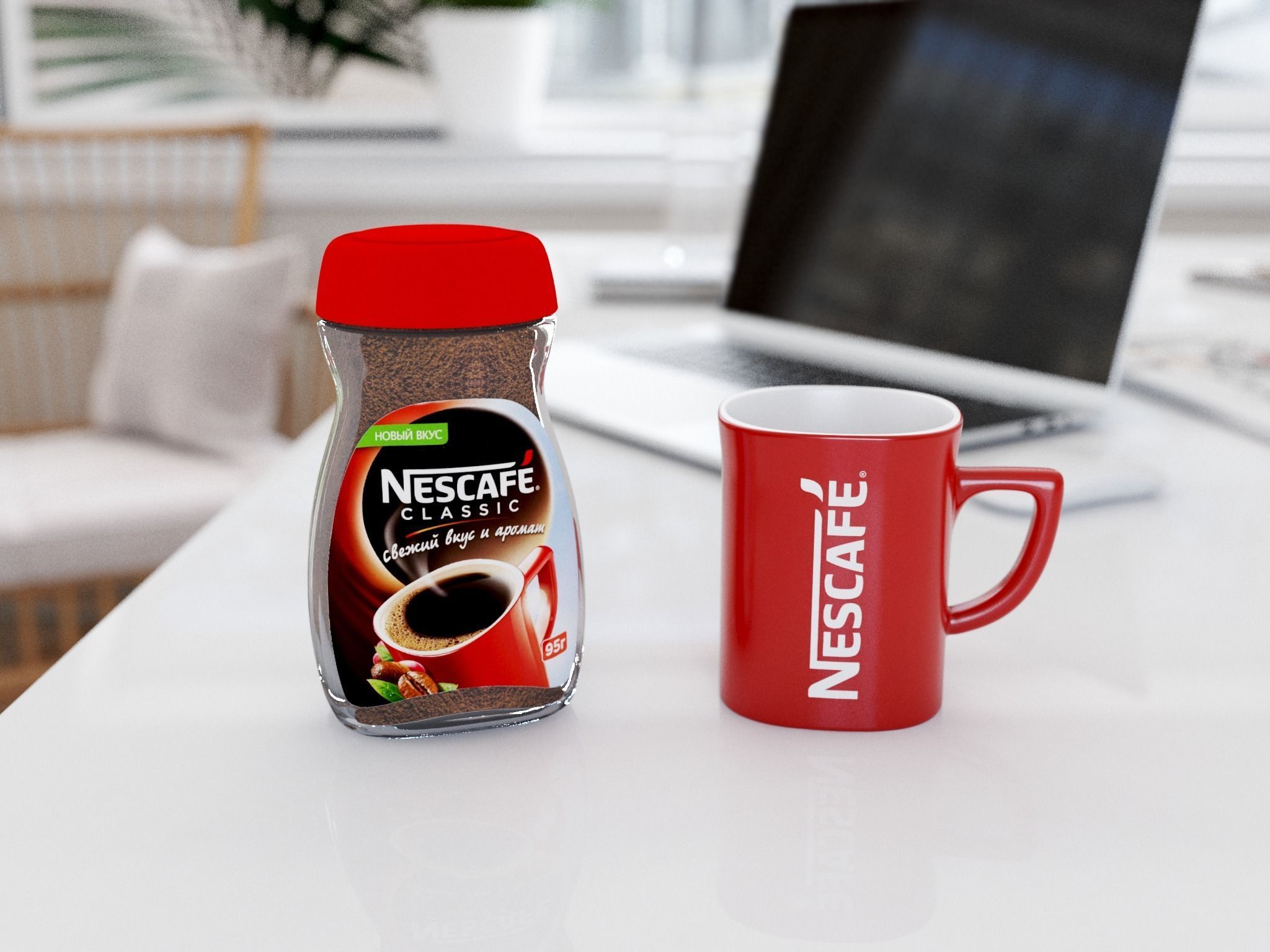 Nescafe set 3D model | CGTrader