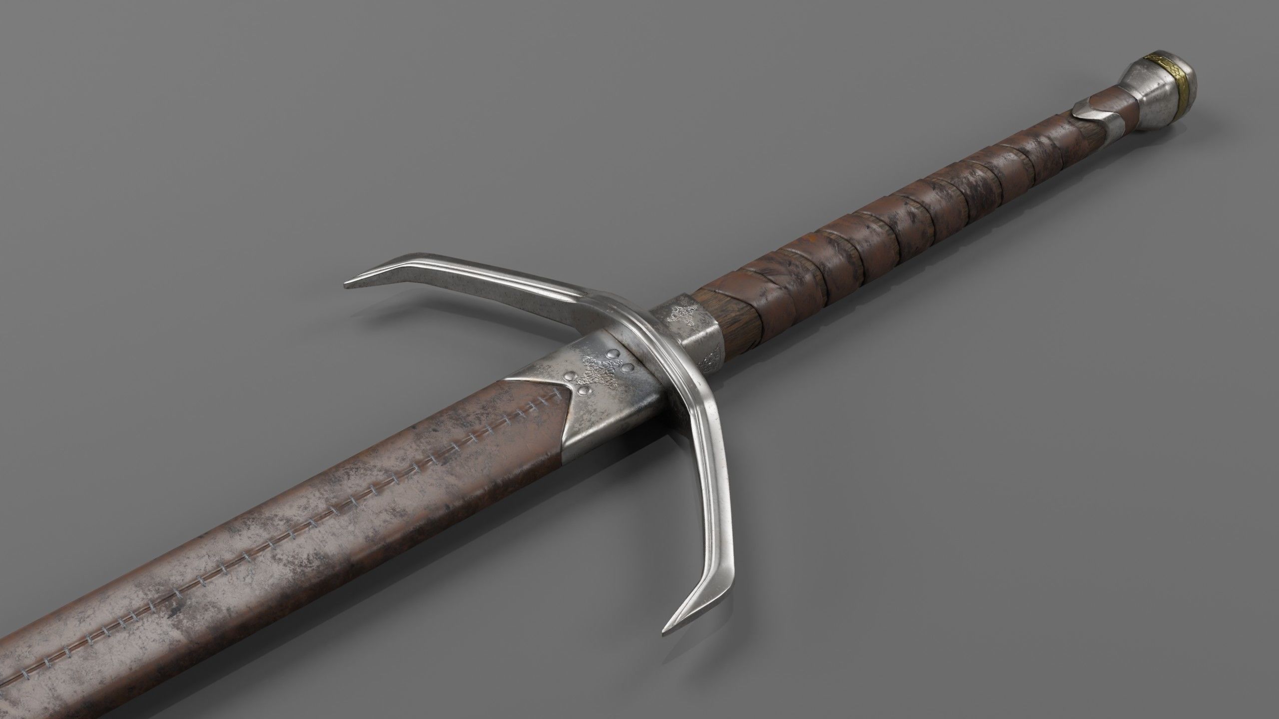 3D model lowpoly HQ medieval sword VR / AR / low-poly | CGTrader