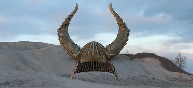 Samurai horned helmet 3D model | CGTrader