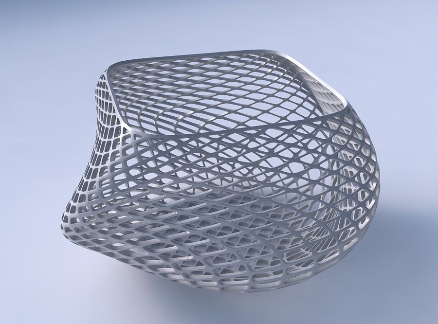 Bowl helix with fine diagonal grid lattice 3D model 3D printable | CGTrader