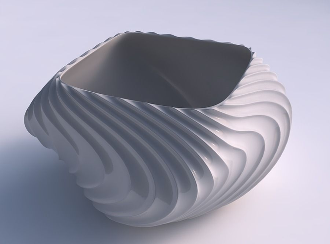 Bowl helix with wavy extruded lines 4 3D model 3D printable | CGTrader