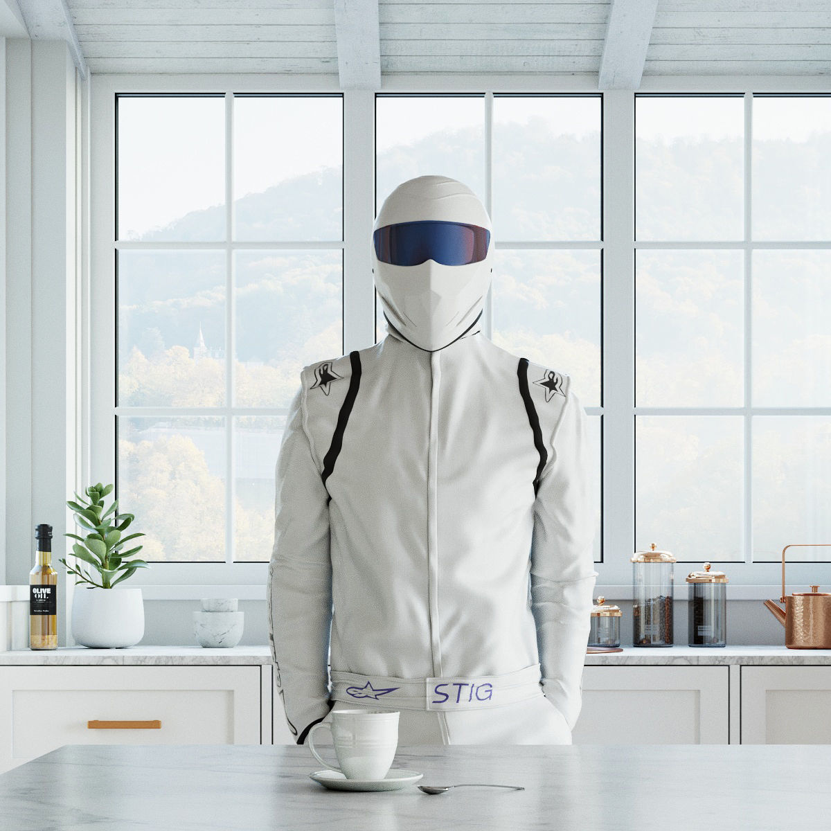 Stig model two people in race suit 3D model | CGTrader