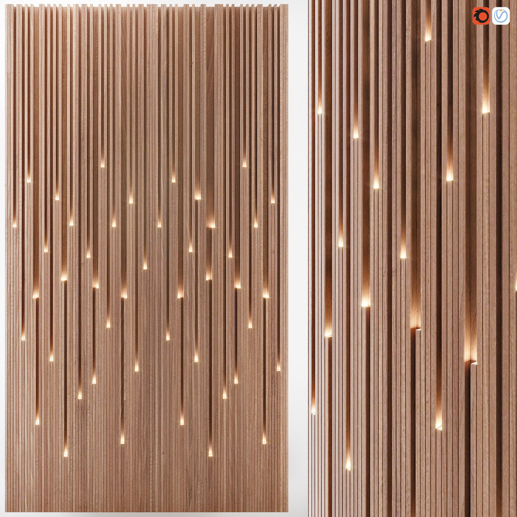 Lucerna illuminated wall panels 3D model | CGTrader