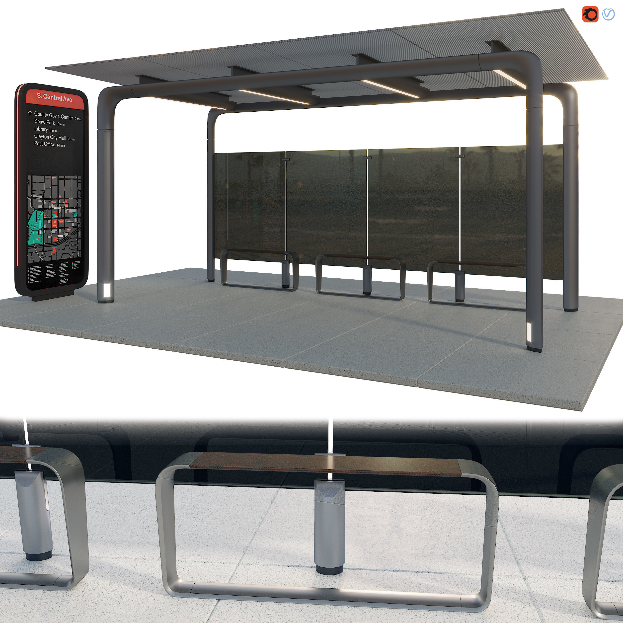 Bus Station 3D model | CGTrader