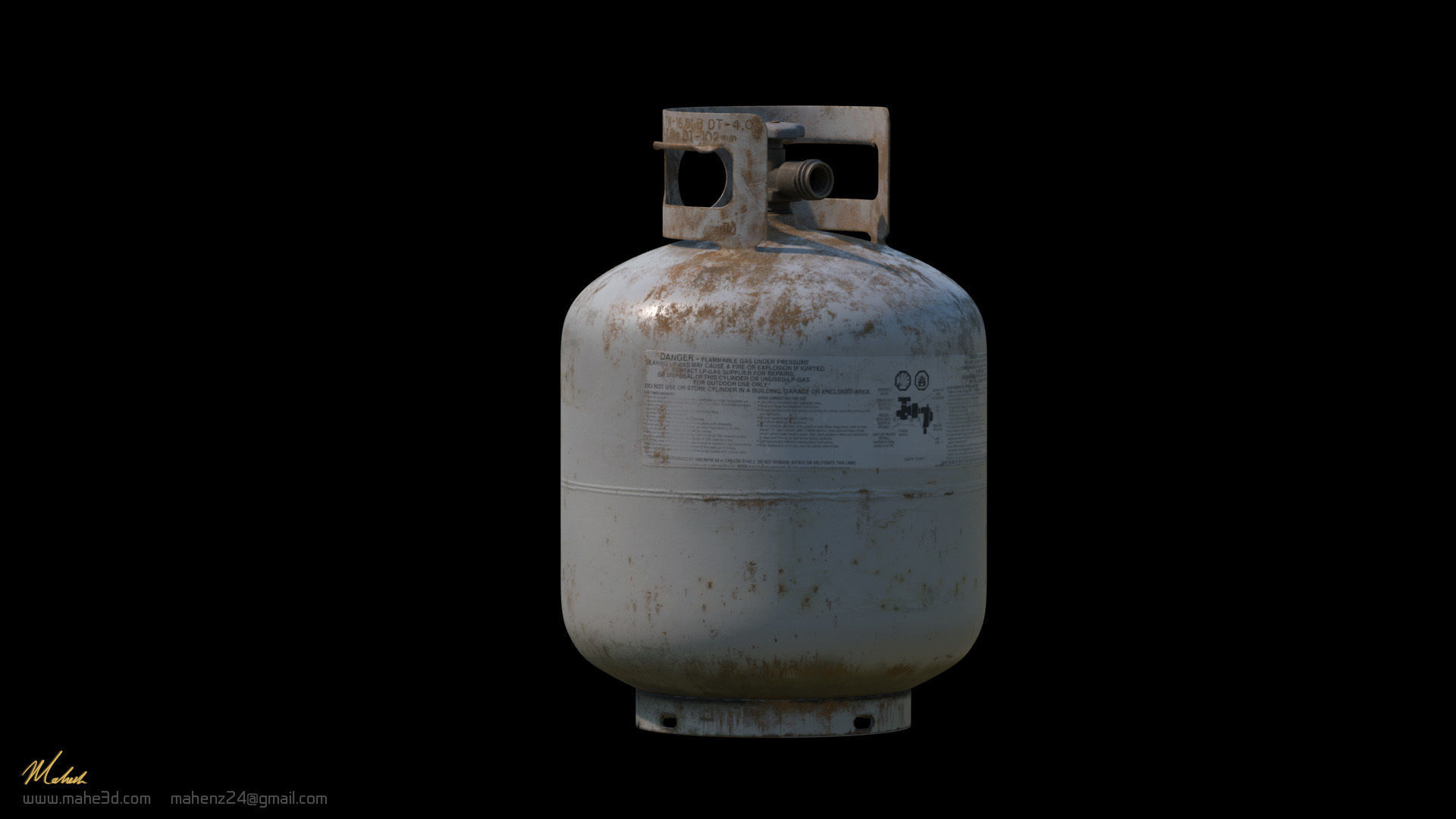 Rusty Propane gas cylinder 3D model | CGTrader
