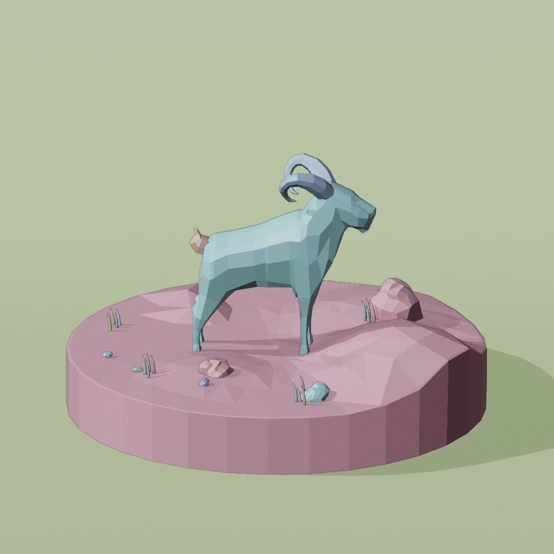 3D model Goat for Ied Adha Illustration Includes Lighting Setup VR / AR ...