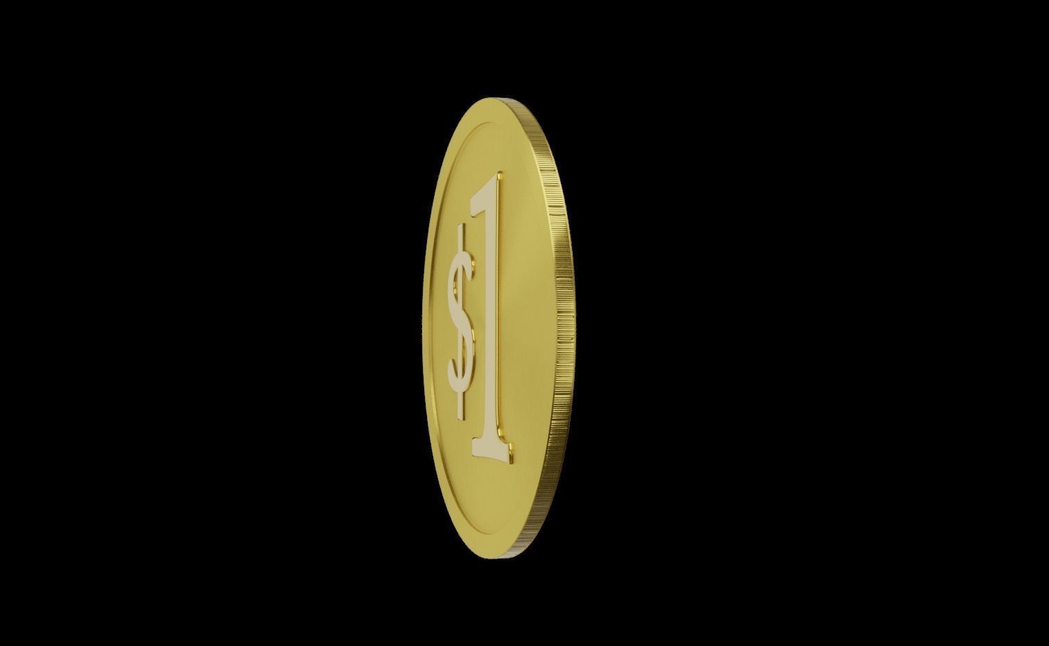 1 Dolar Coin free 3D model | CGTrader