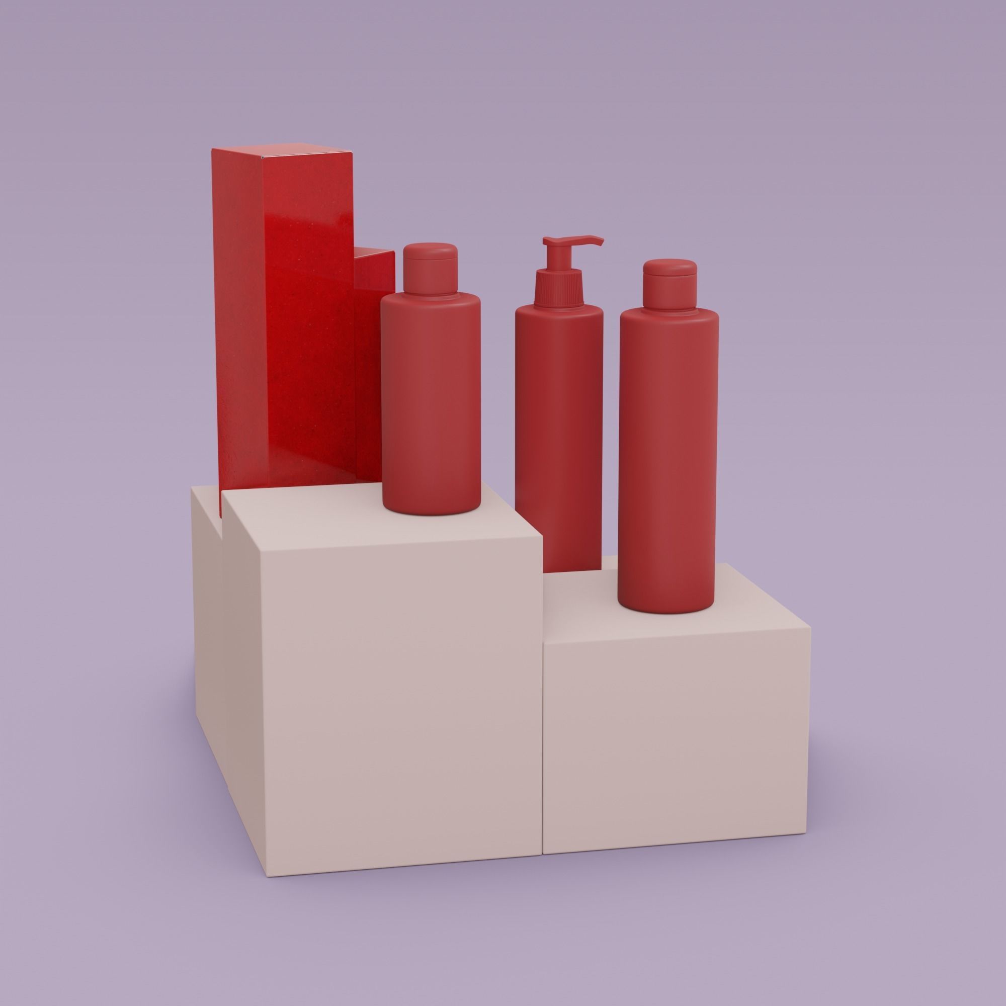 Red cosmetics packaging 3D model | CGTrader
