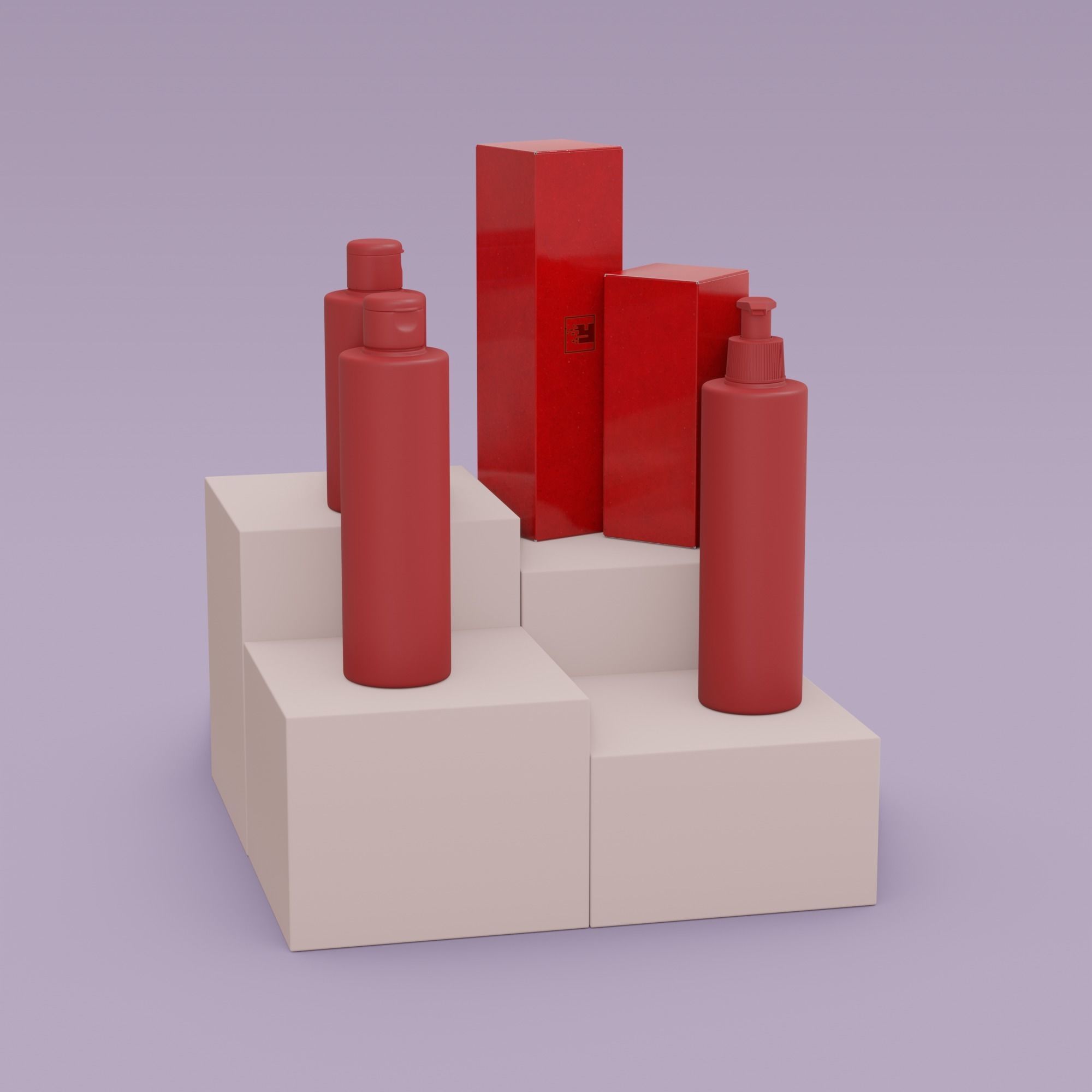 Red cosmetics packaging 3D model | CGTrader