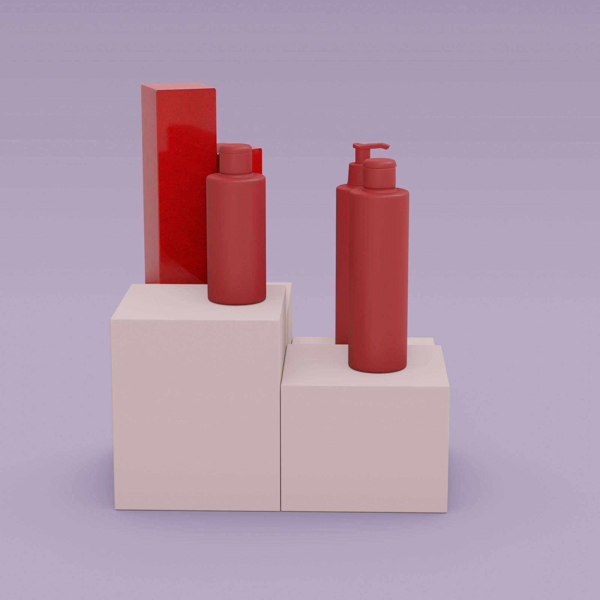 Red cosmetics packaging 3D model | CGTrader