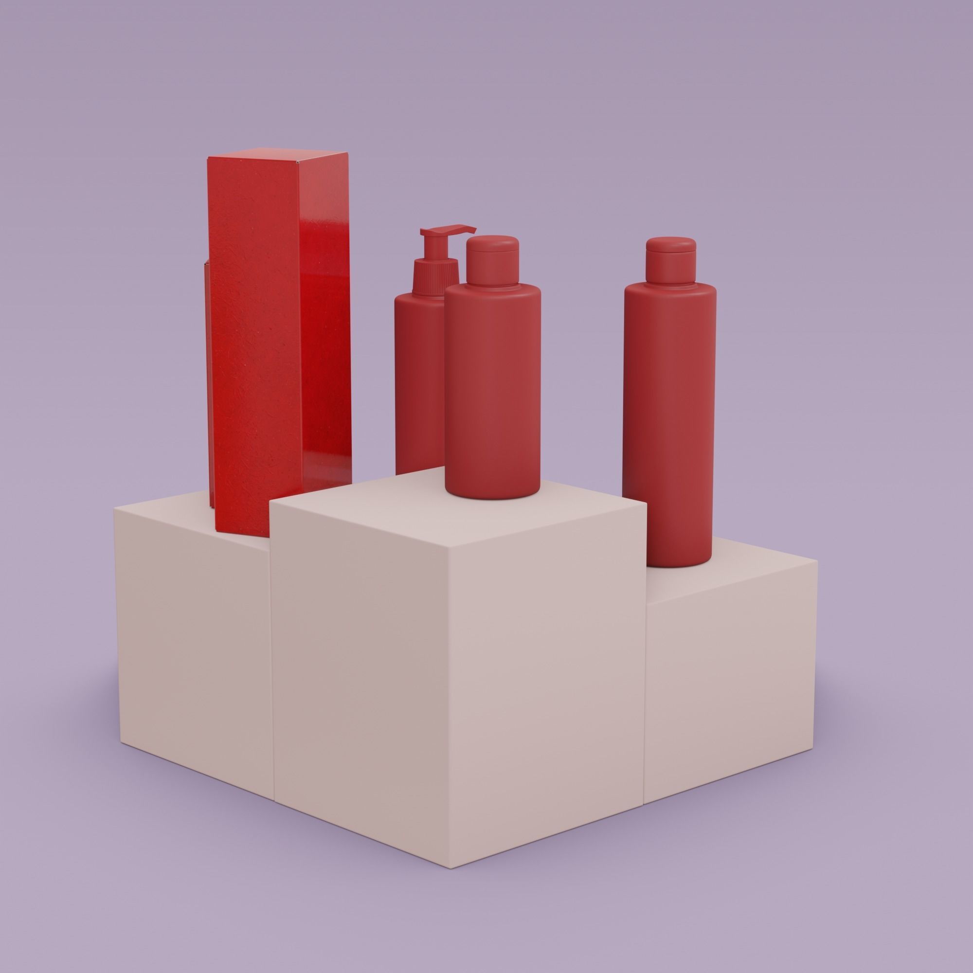 Red cosmetics packaging 3D model | CGTrader