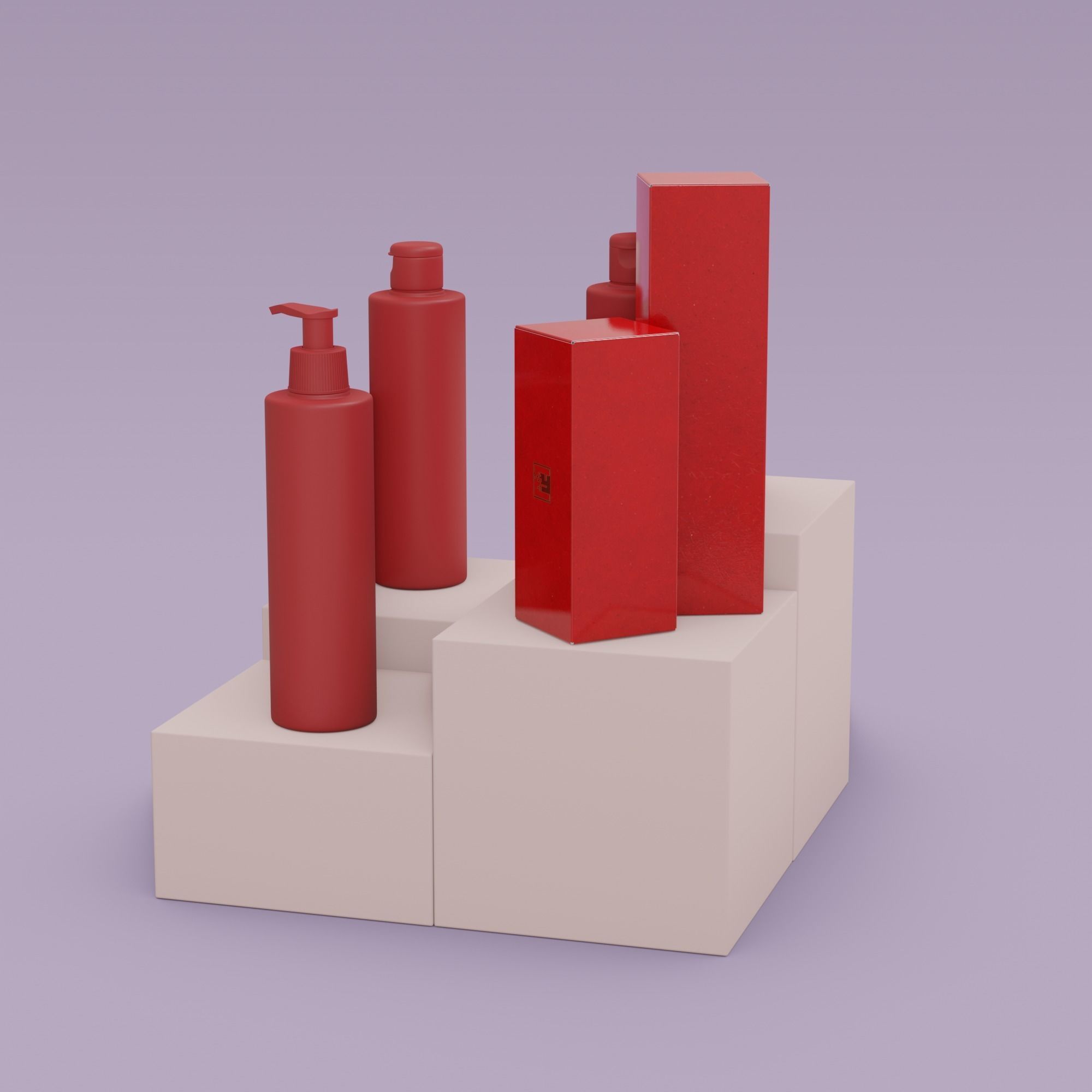 Red cosmetics packaging 3D model | CGTrader