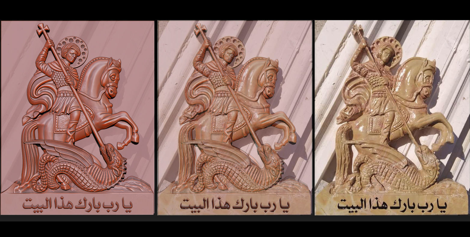 Saint George killing dragon 3D model 3D printable | CGTrader