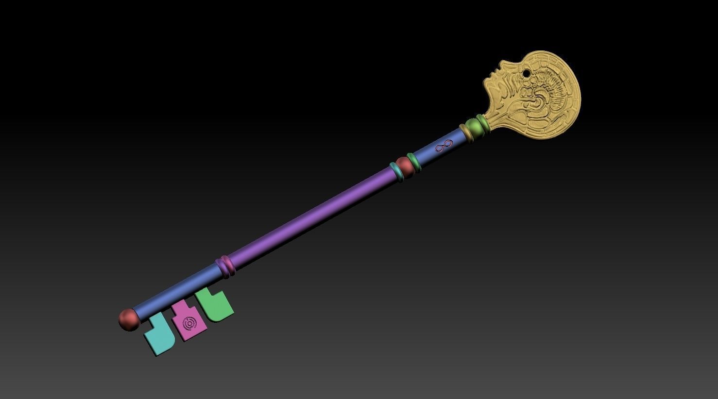 Locke and key Head key 3D model 3D printable | CGTrader