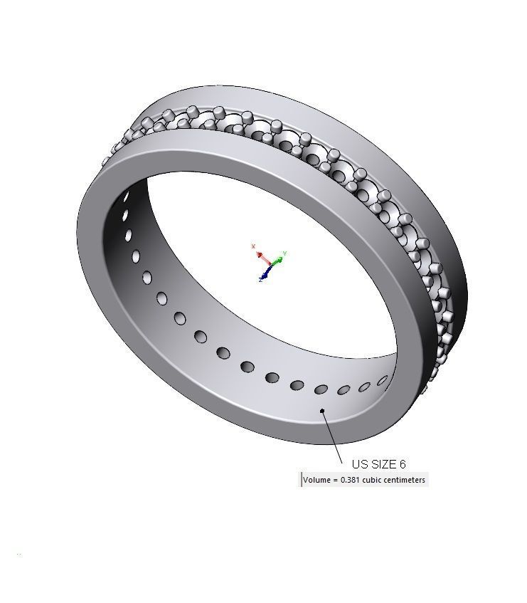 Simple wide diamond line band US size 6 7 8 3D model 3D printable ...