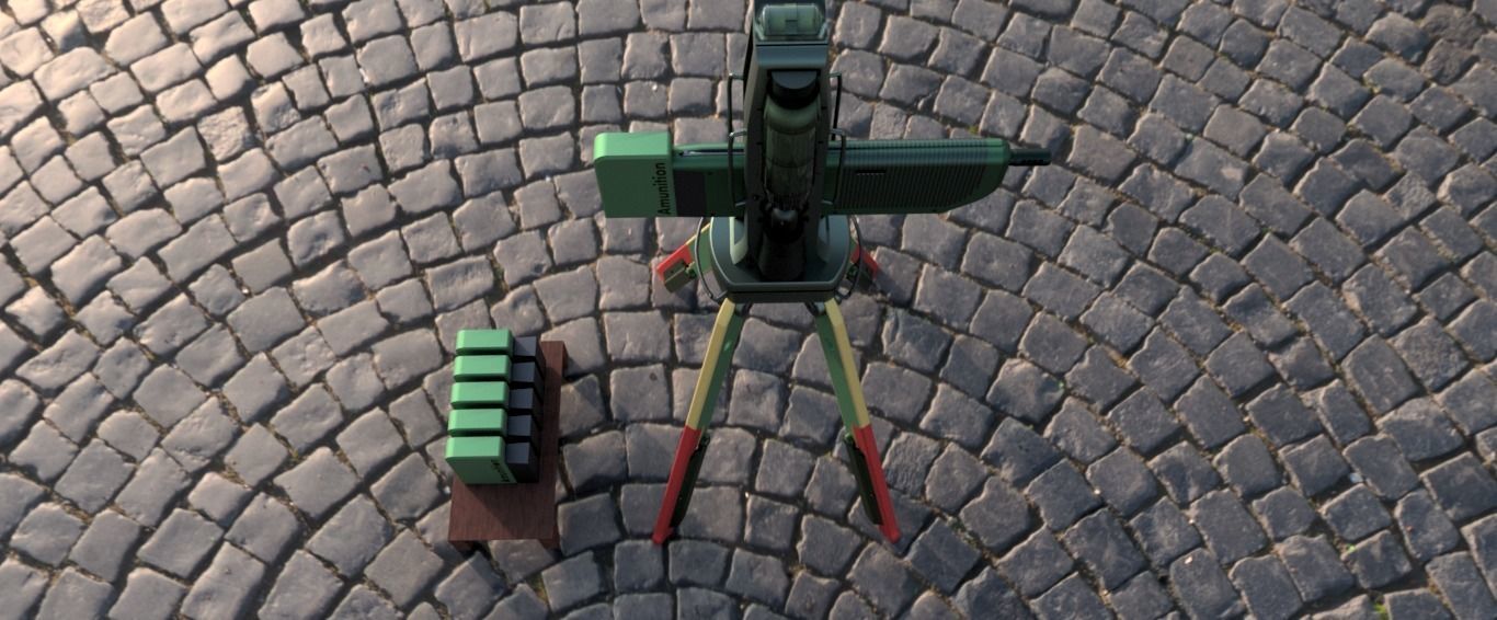 Sentry machine gun 2 3D model rigged | CGTrader