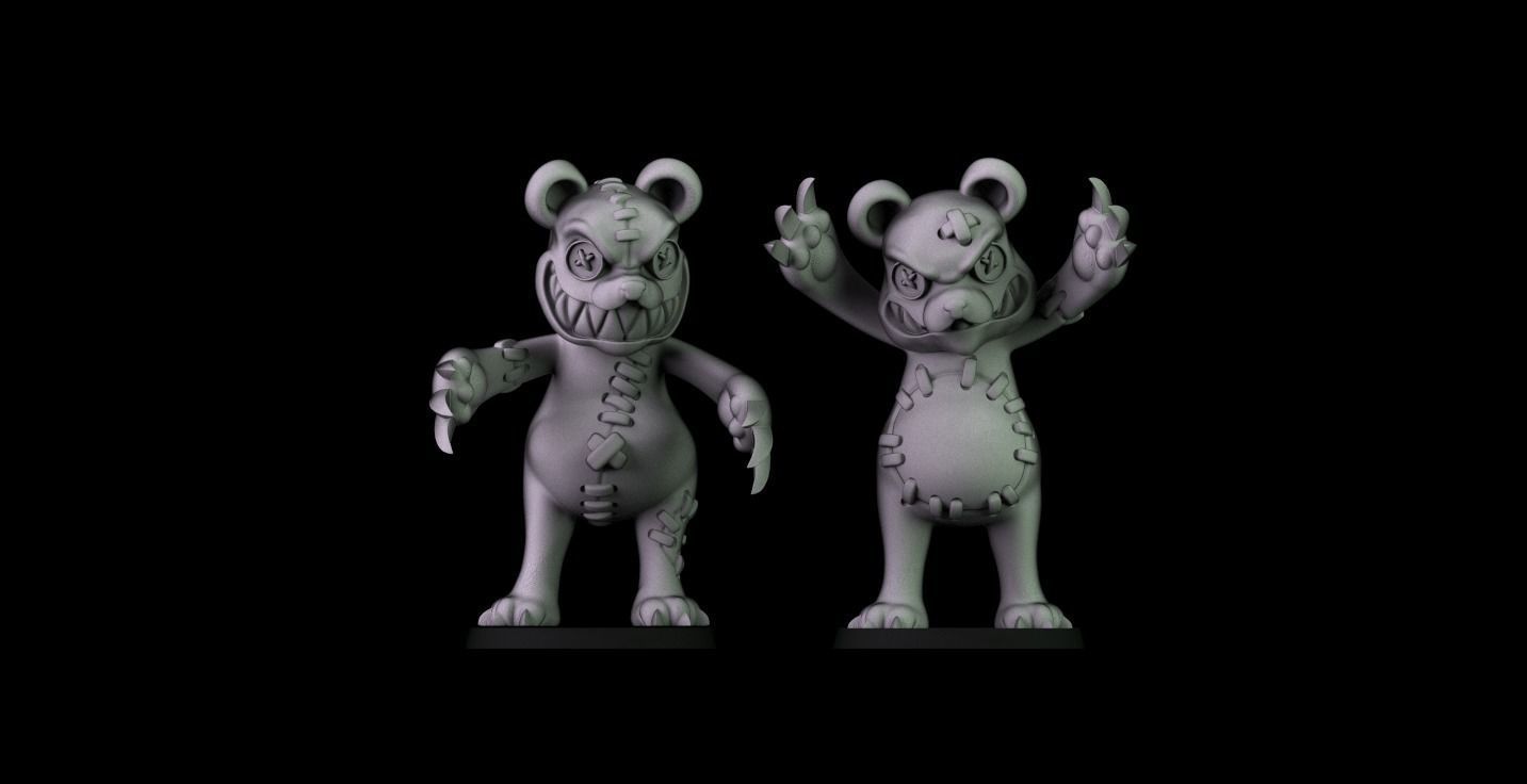 Killer teddy Bears Team 3D model 3D printable | CGTrader