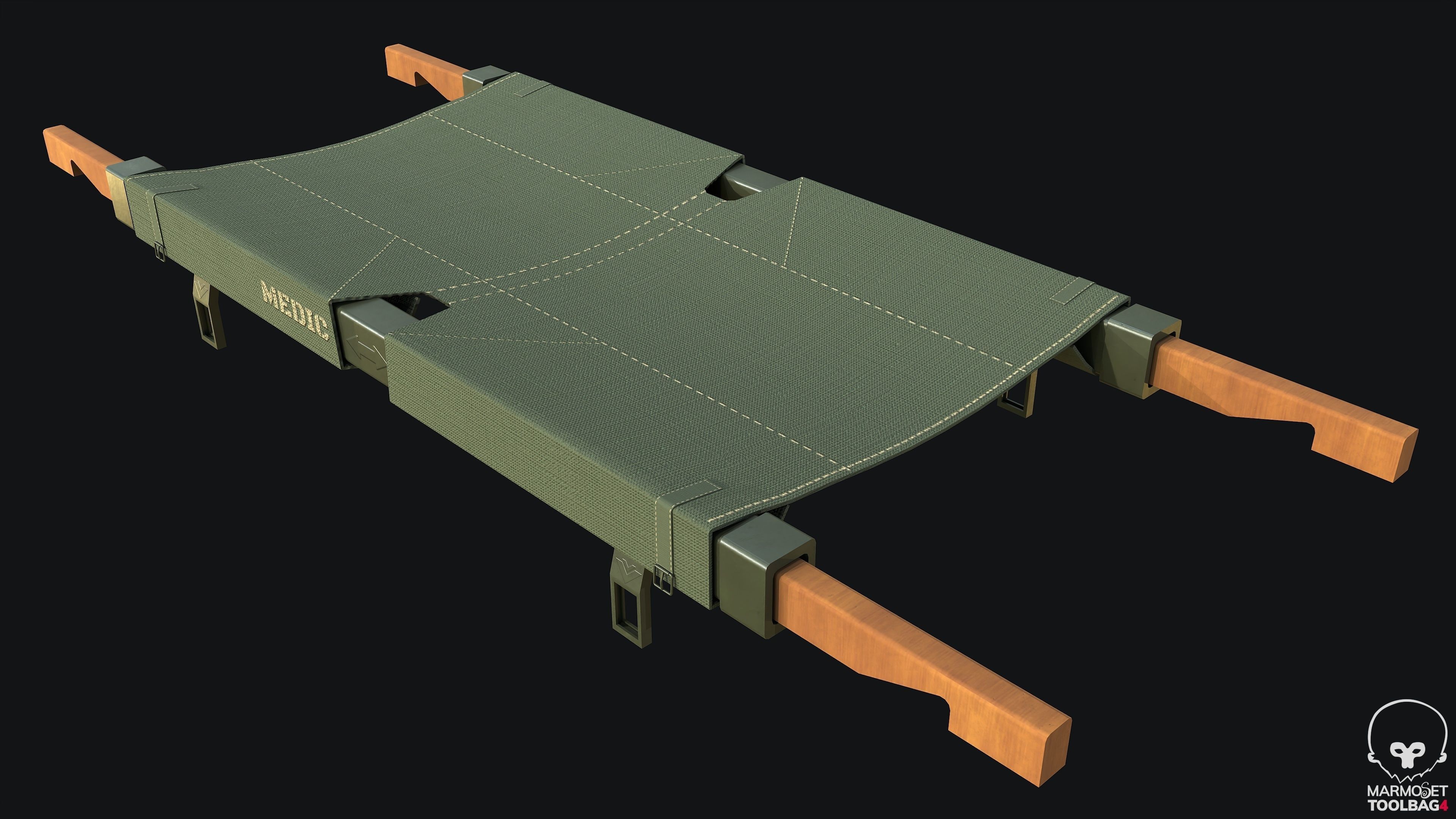 3D model Military Stretcher PBR Game Ready VR / AR / low-poly | CGTrader