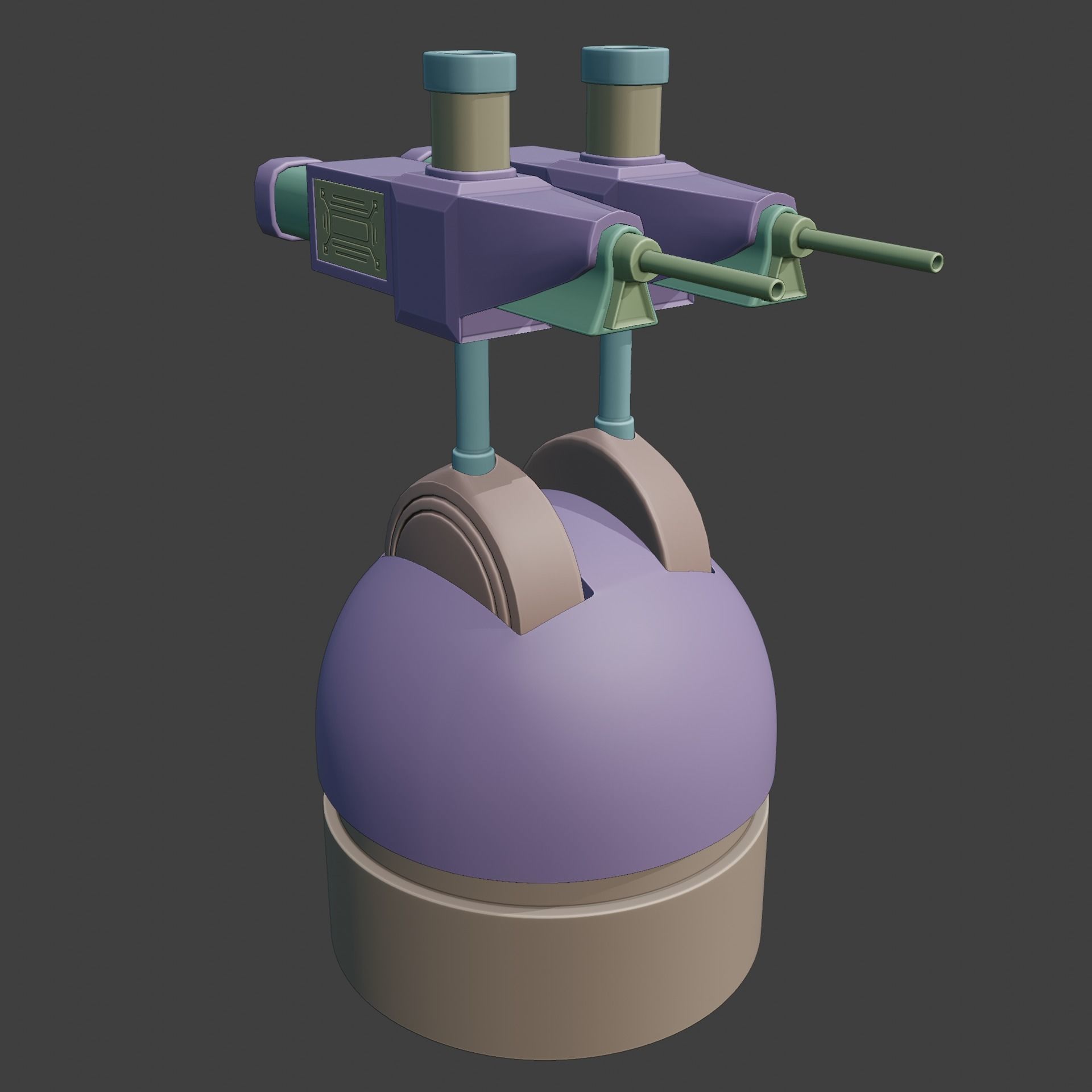 Scifi turret model 3D model rigged | CGTrader