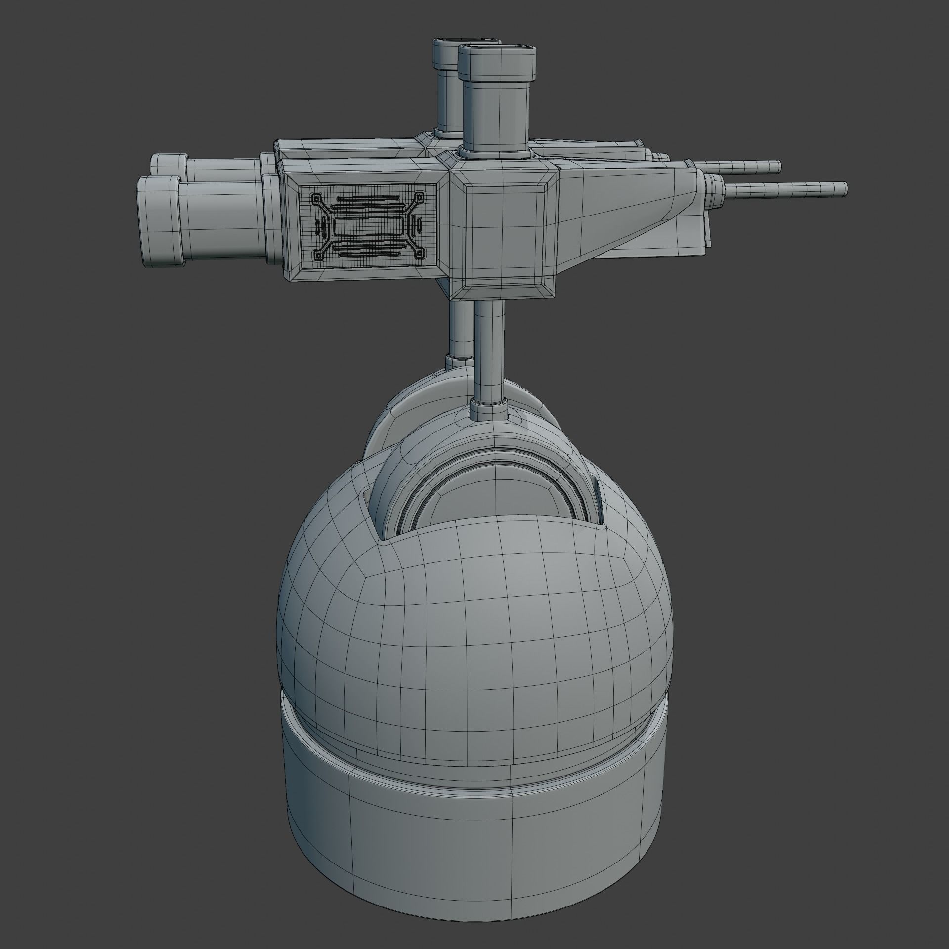 Scifi turret model 3D model rigged | CGTrader