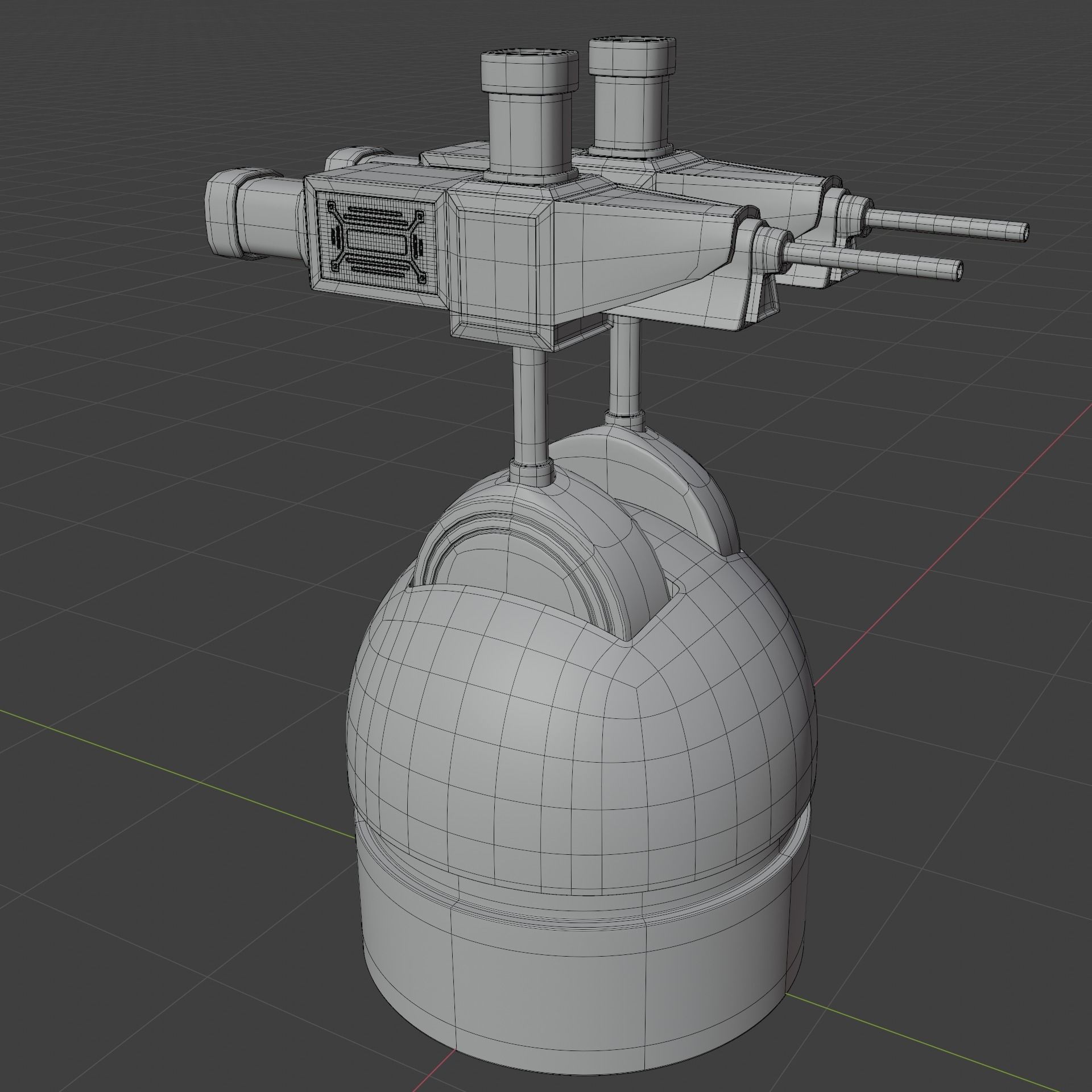 Scifi turret model 3D model rigged | CGTrader