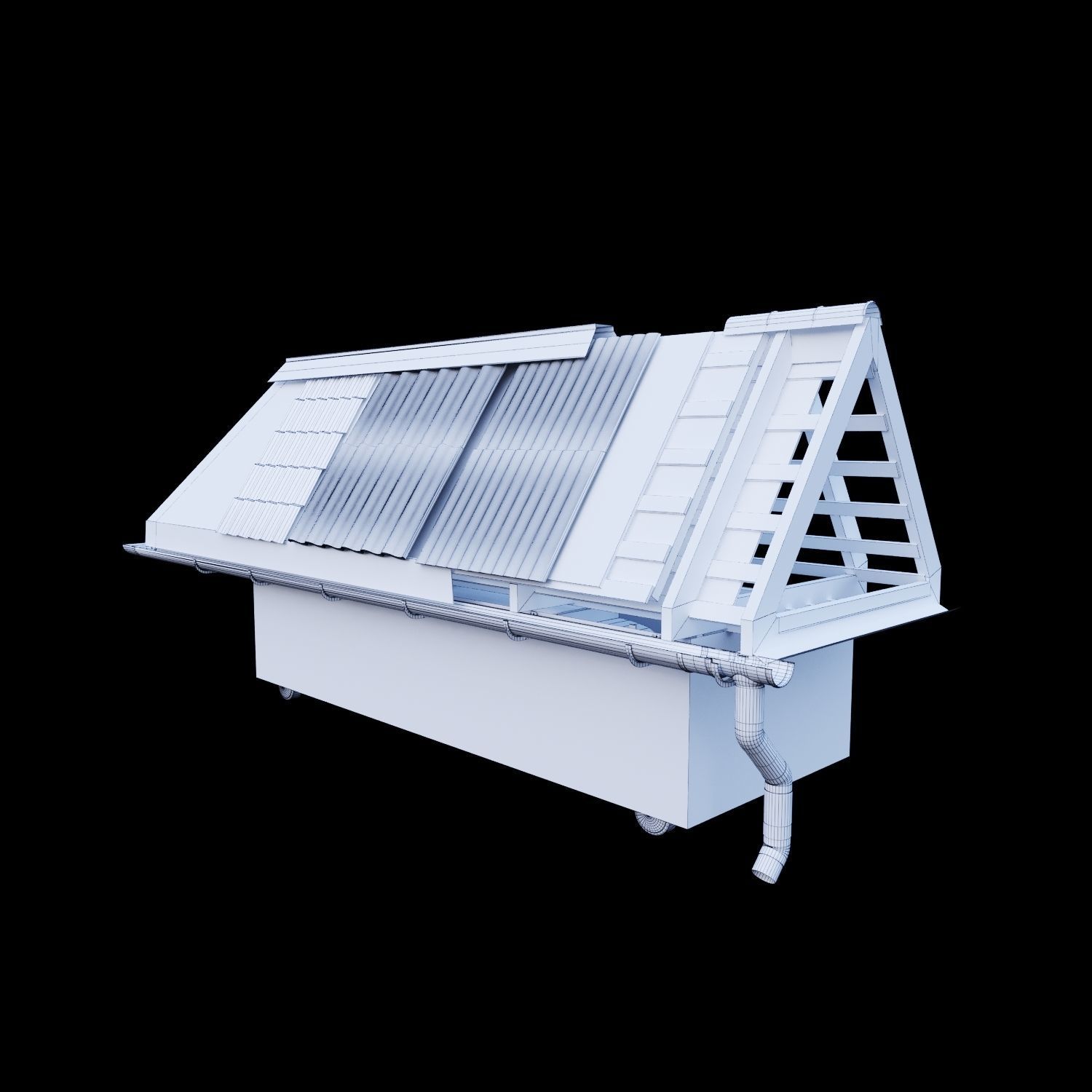 Stand Types of roofing 3D model | CGTrader