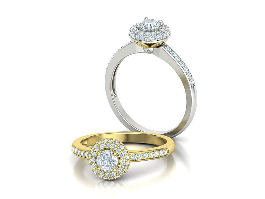 Round Halo Engagement Ring Own design printable 3dmodel 3D model 3D ...