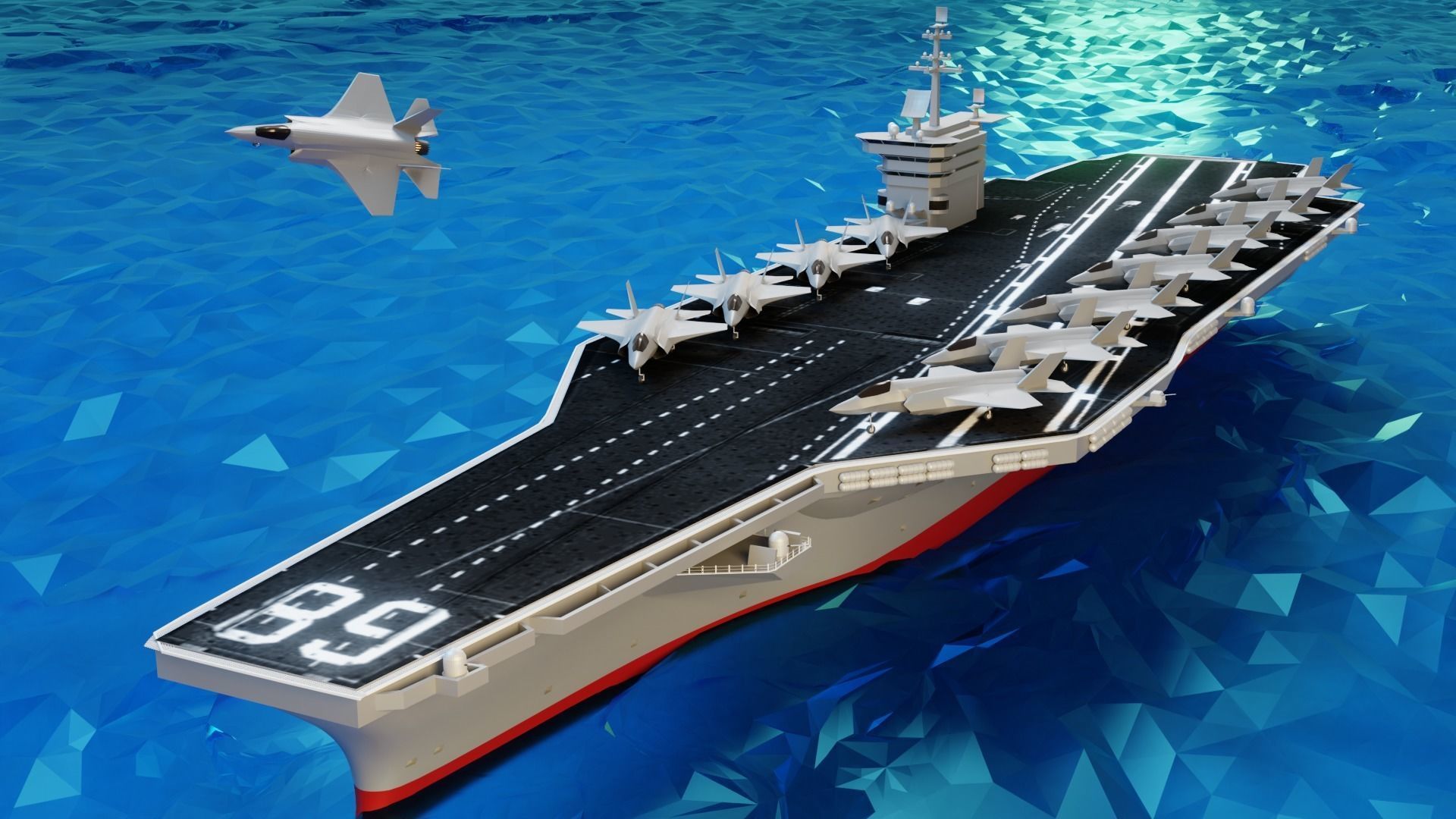 3D model USS Nimitz Lowpoly Isometric VR / AR / low-poly | CGTrader